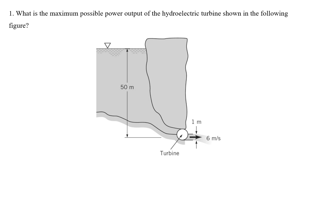 Solved 1. What is the maximum possible power output of the | Chegg.com