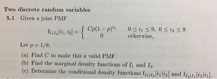 Solved Two discrete random variables Given a joint PMF | Chegg.com