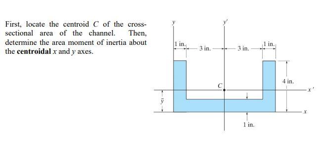 Solved First, locate the centroid C of the cross- sectional | Chegg.com