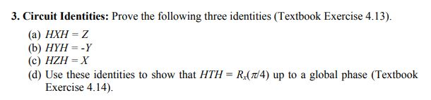 Solved 3. Circuit Identities: Prove the following three | Chegg.com