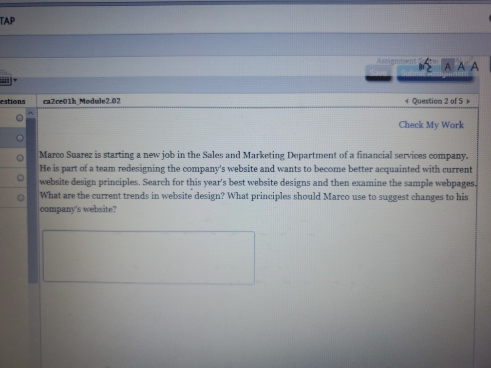 Solved ТАР Assignment site: Save Subm S ent estions | Chegg.com