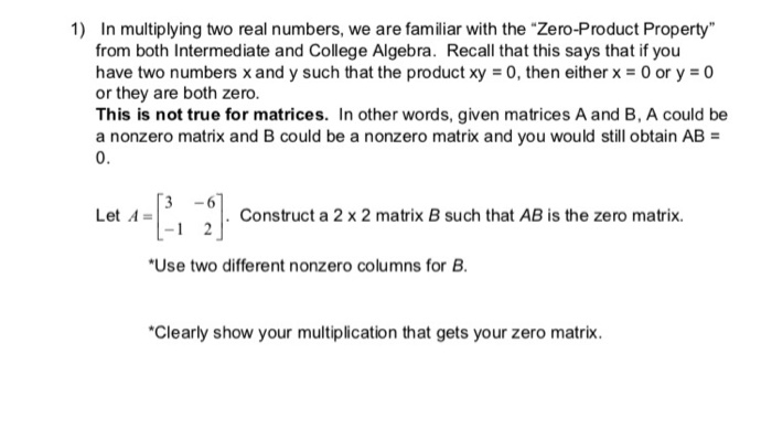Zero Product Property Of Multiplication