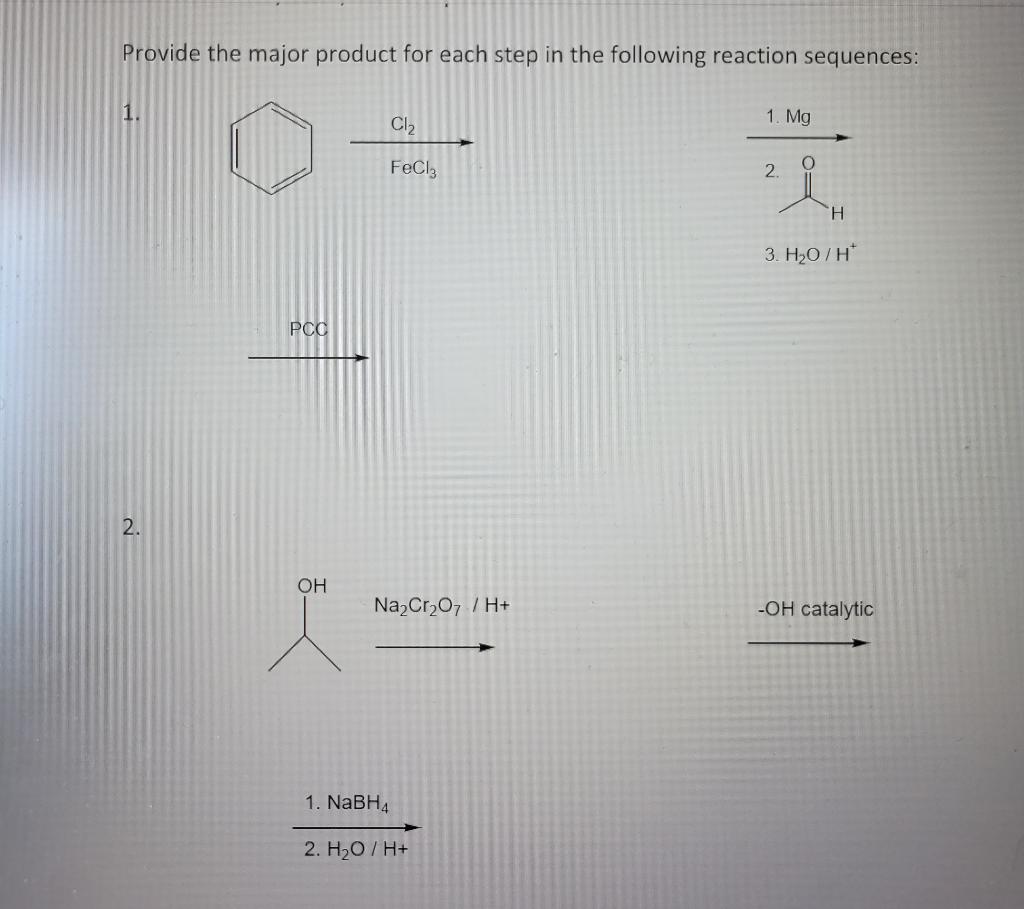 Solved Provide the major product for each step in the | Chegg.com
