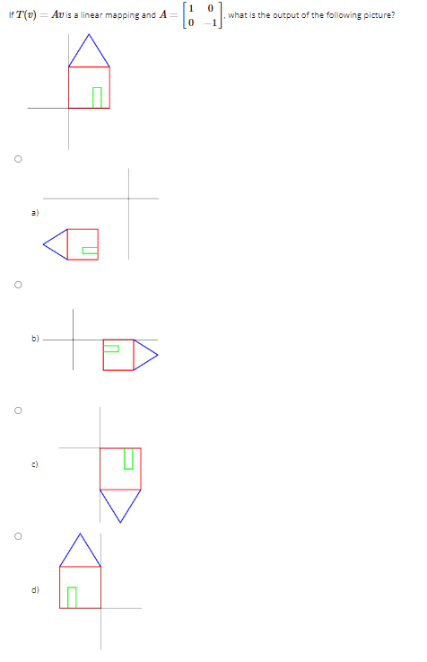 Solved T′(v)=Av is a linear mapping and A=[100−1], what is | Chegg.com