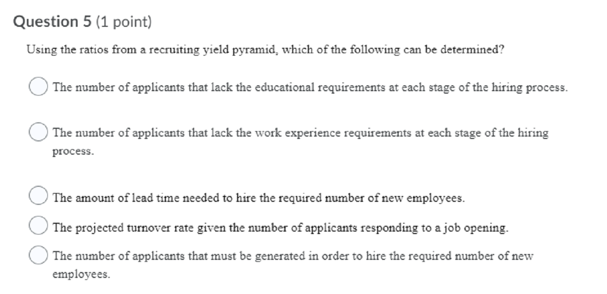Solved Question 5 (1 point) Using the ratios from a | Chegg.com