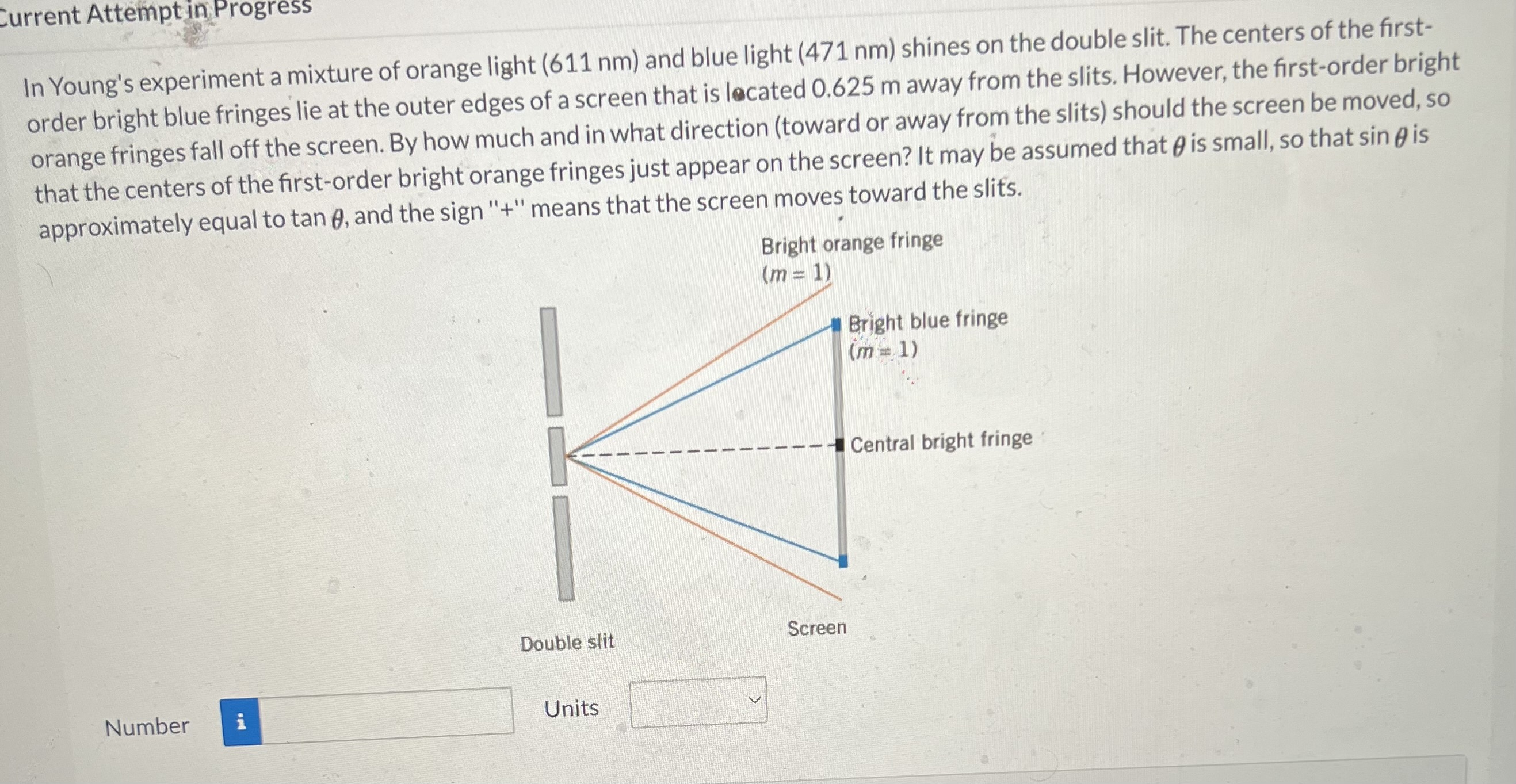 Solved In Young's experiment a mixture of orange light (611 | Chegg.com