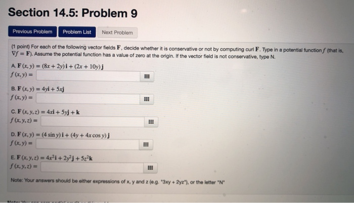 Solved Section 14.5: Problem 9 Previous ProblemProblem List | Chegg.com Solved Section 14.5: Problem 9 Previous ProblemProblem List | Chegg.com