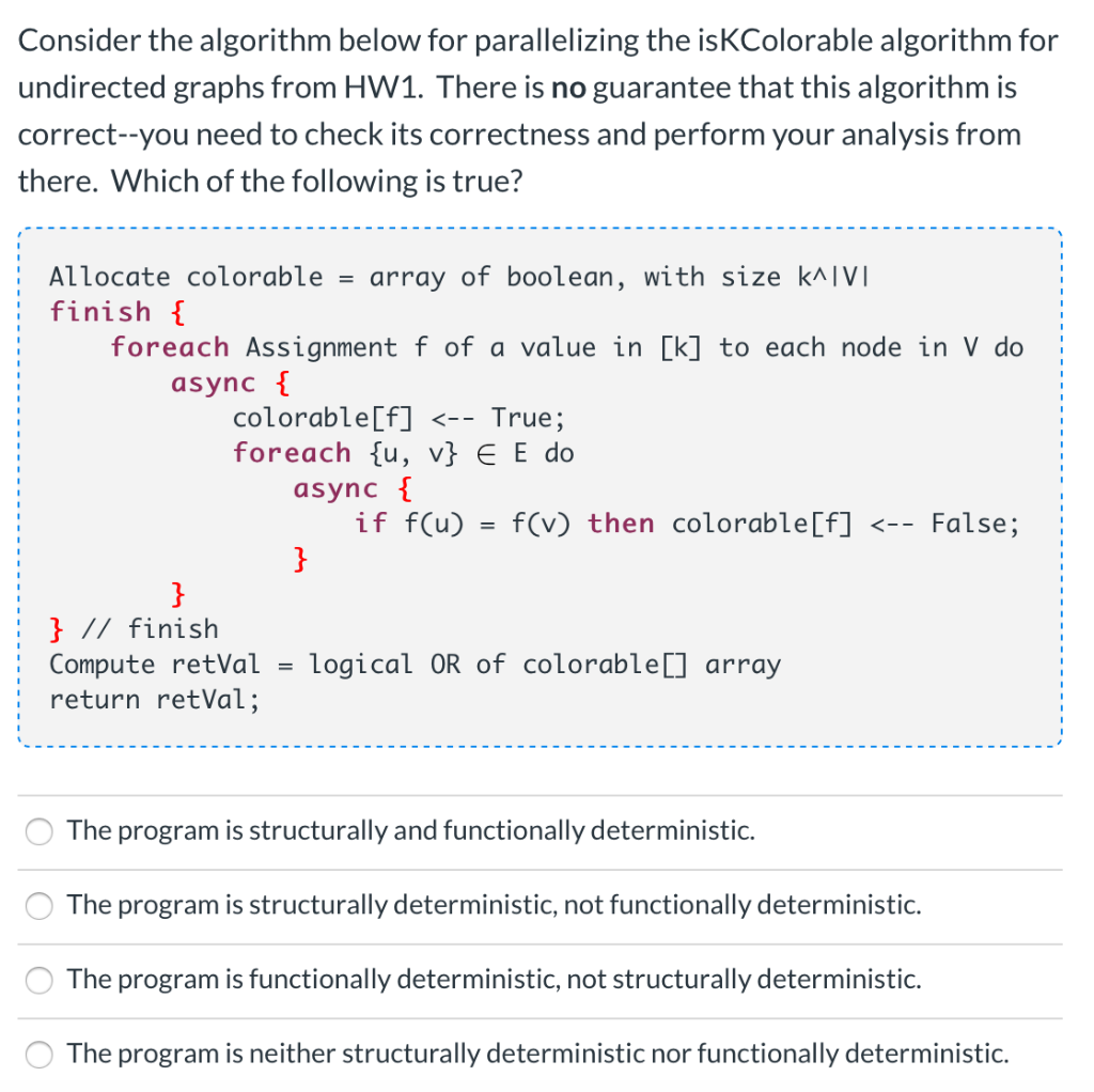 Solved Consider the algorithm below for parallelizing the | Chegg.com