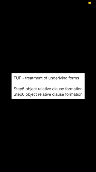 TUF-treatment of underlying forms Step5 object | Chegg.com