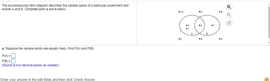 Solved The accompanying Venn diagram describes the sample | Chegg.com