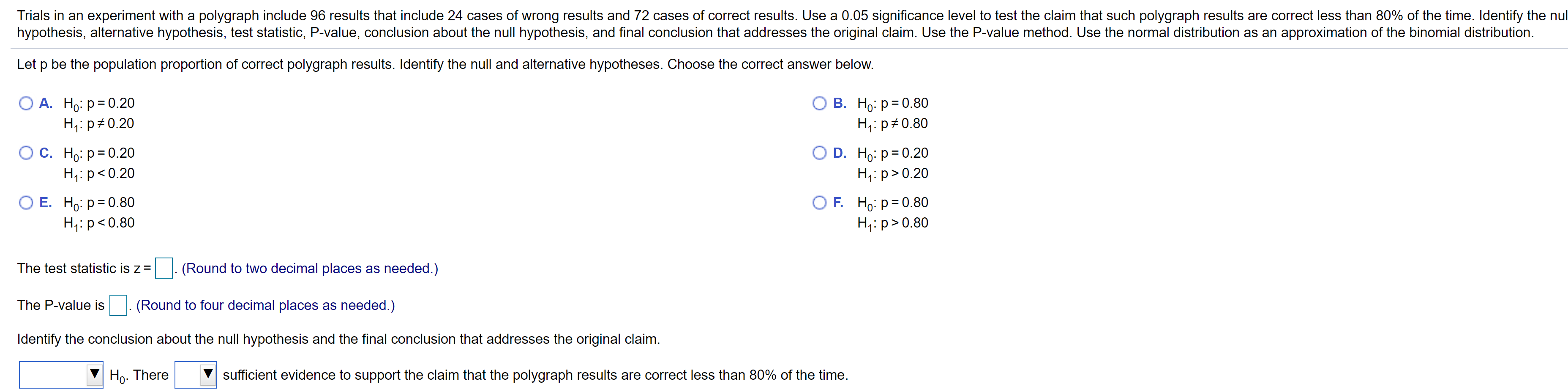 Solved Trials in an experiment with a polygraph include 96 | Chegg.com