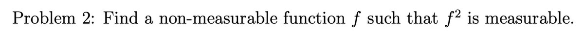 Solved Problem 2 Find A Non Measurable Function F Such That