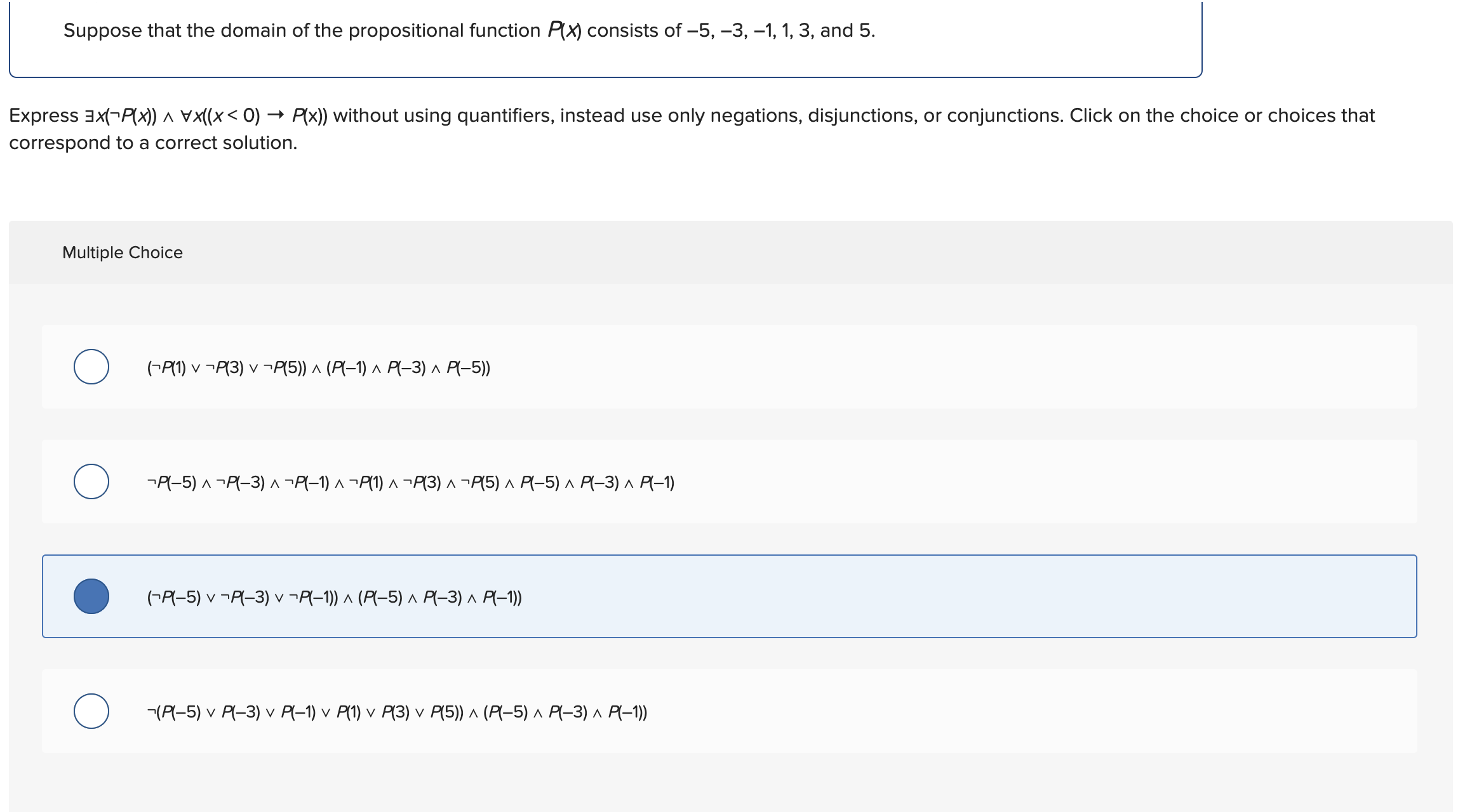 Solved Suppose that the domain of the propositional function | Chegg.com