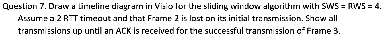 Solved Question 7. Draw a timeline diagram in Visio for the | Chegg.com