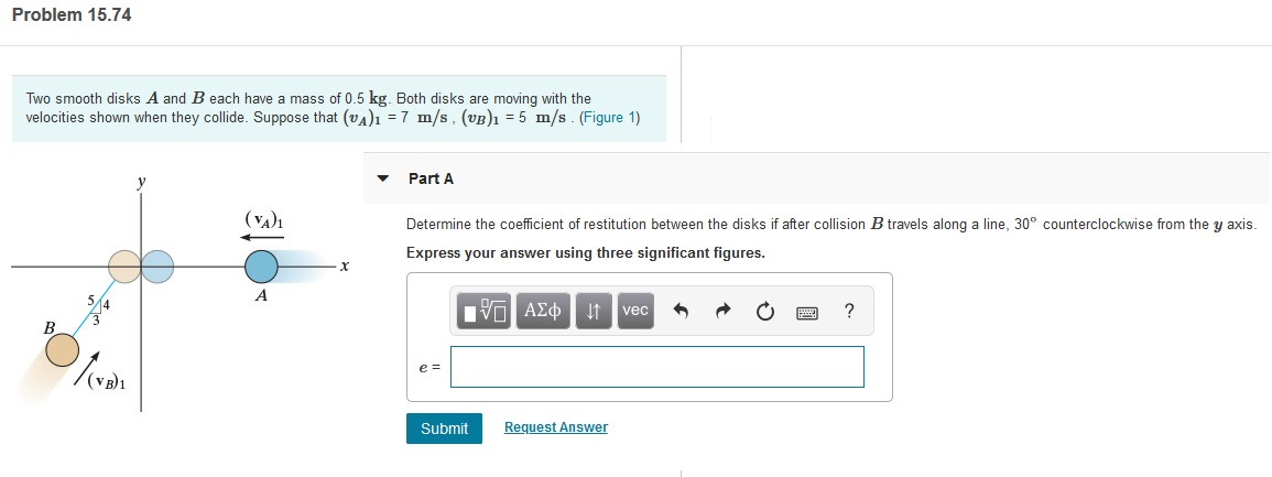 Solved Problem 15.74 Two smooth disks A and B each have a | Chegg.com