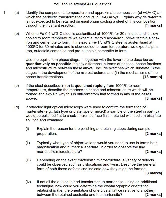 1 You should attempt ALL questions (a) Identify the | Chegg.com