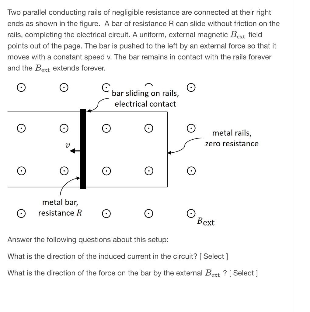 Solved Two parallel conducting rails of negligible | Chegg.com