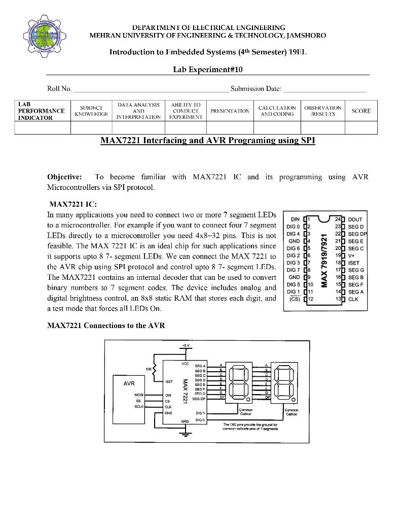 Write An Avr Program To Display El On The Two Digits 