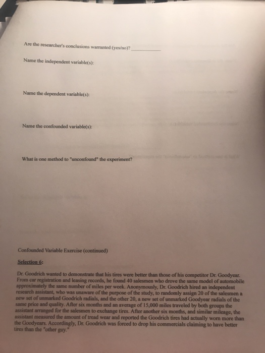 Solved Confound Exercise Name: Instruction: For each | Chegg.com