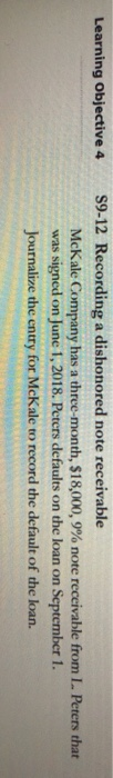 Solved Learning Objective 4S9-12 Recording a dishonored note | Chegg.com