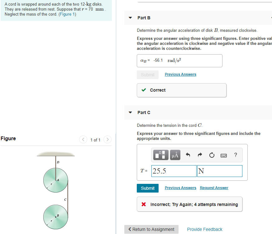 Solved A cord is wrapped around each of the two 12-kg disks. | Chegg.com