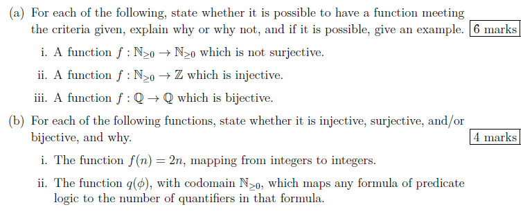 Solved (a) For each of the following, state whether it is | Chegg.com