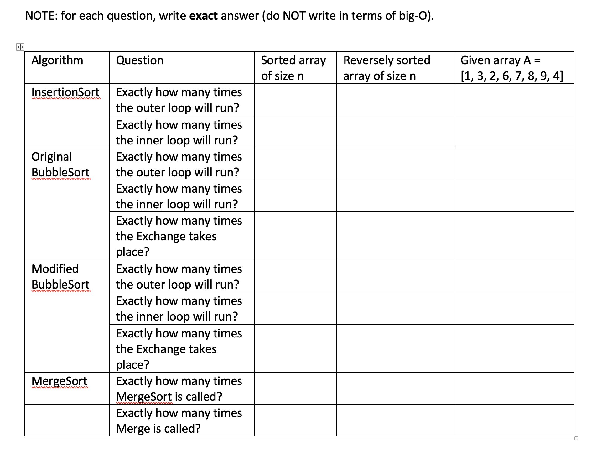 Solved NOTE: for each question, write exact answer (do NOT | Chegg.com