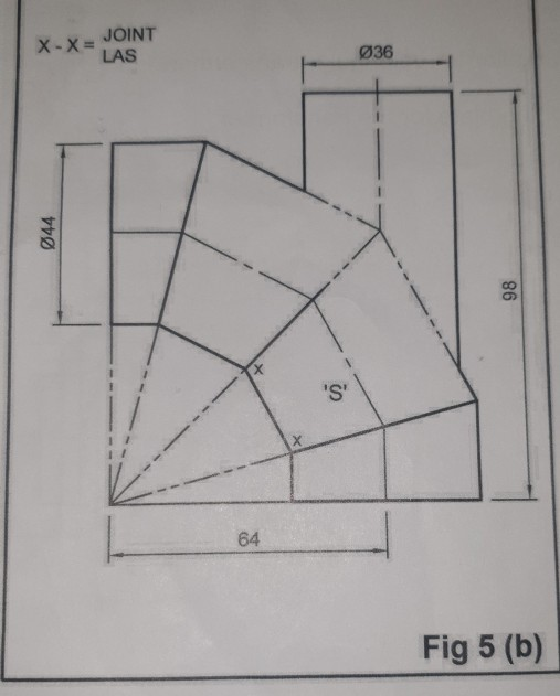 Solved SCALE 1:5 4.2 Fig 5 (b) shows a lobster-back bend | Chegg.com