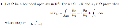 Solved Let Ω be a bounded open set in R3. For u:Ω→R and xo∈Ω | Chegg.com