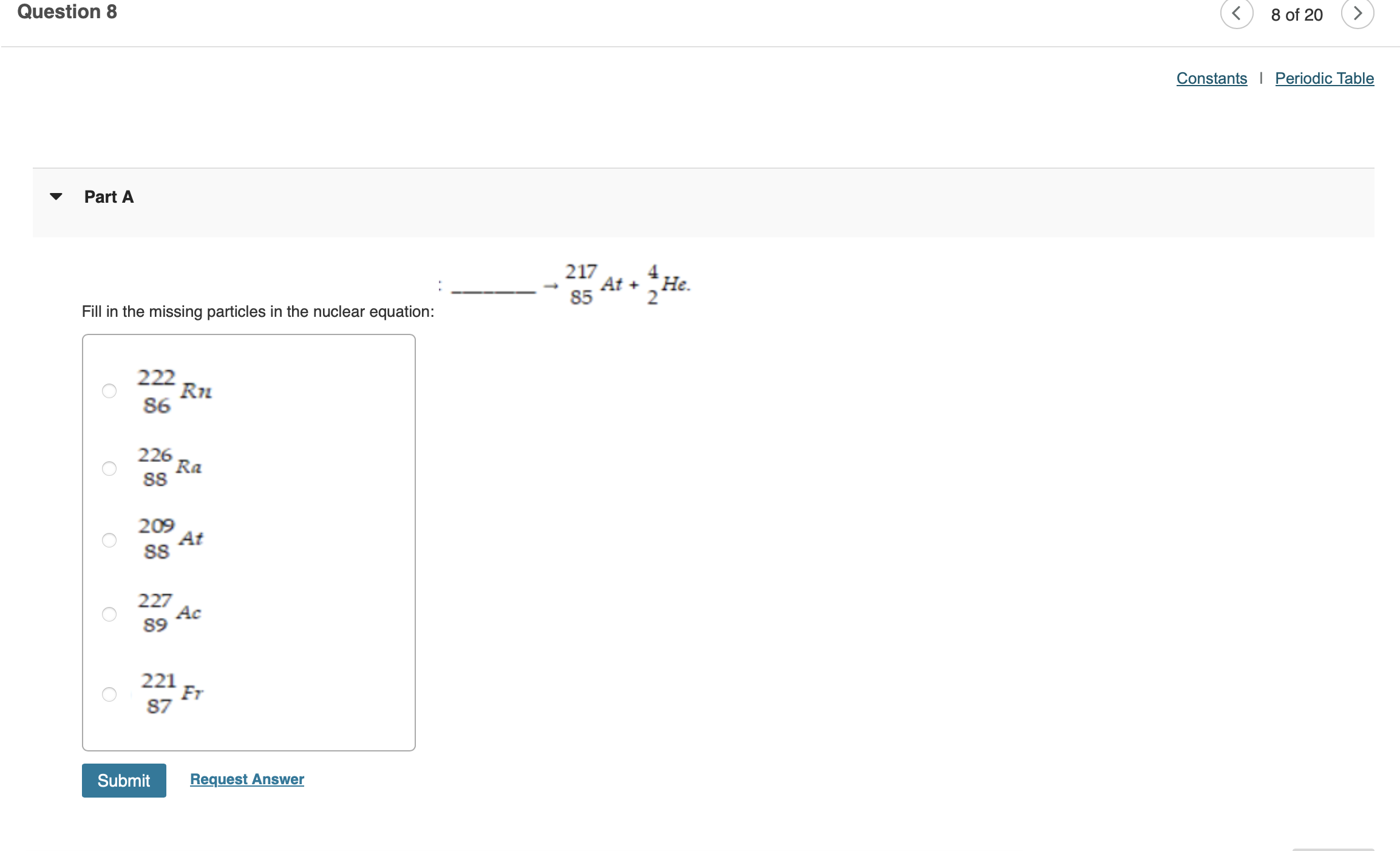 Solved Fill in the missing particles in the nuclear | Chegg.com