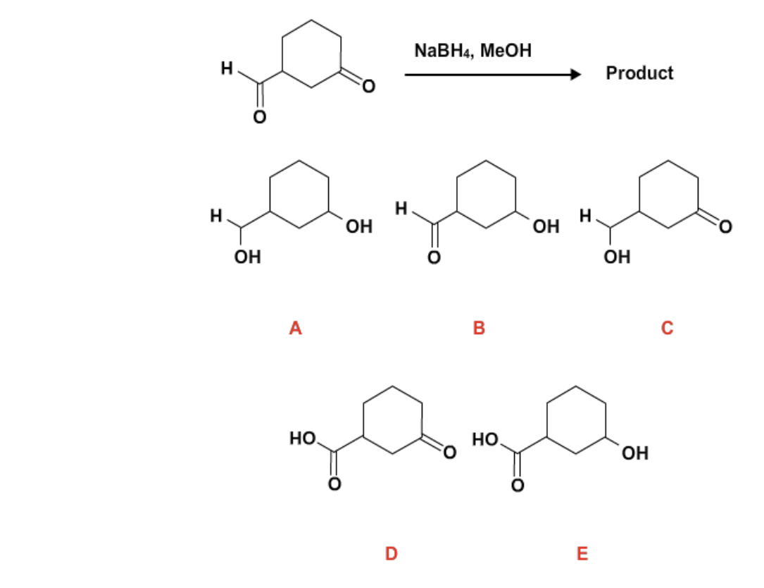 Solved NaBH4,MeOH Product A B C | Chegg.com