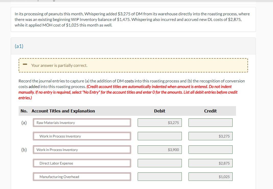 Solved In its processing of peanuts this month, Whispering | Chegg.com