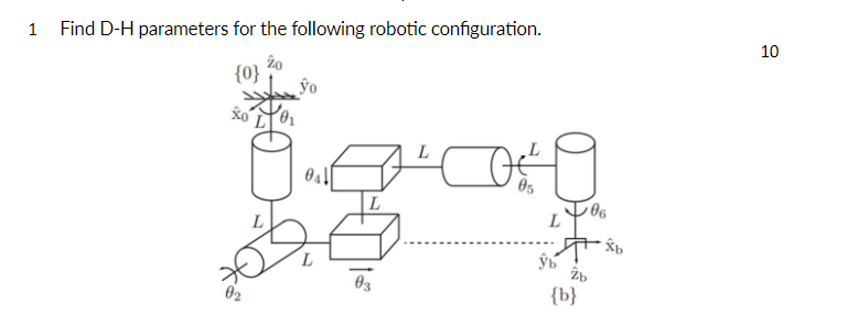 Solved 1 Find D-H parameters for the following robotic | Chegg.com