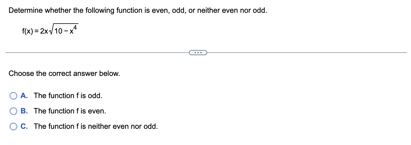 Solved Determine whether the following function is even, | Chegg.com