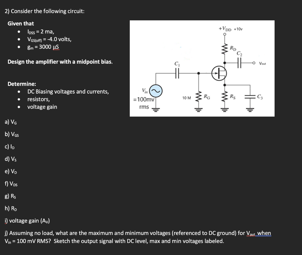 2) Consider the following circuit: Given that - | Chegg.com
