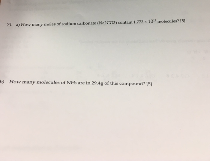 Solved 23. a) How many moles of sodium carbonate (Na2CO3) | Chegg.com