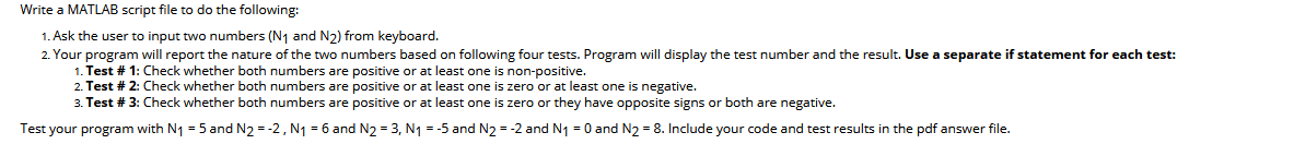 Solved Write a MATLAB script file to do the following: 1. | Chegg.com