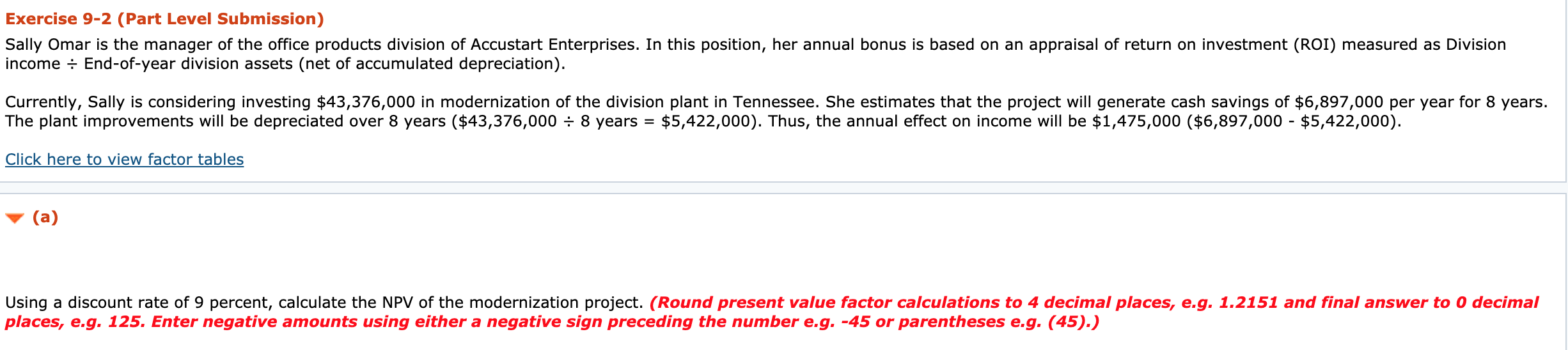 Solved Exercise 9-2 (Part Level Submission) Sally Omar is | Chegg.com
