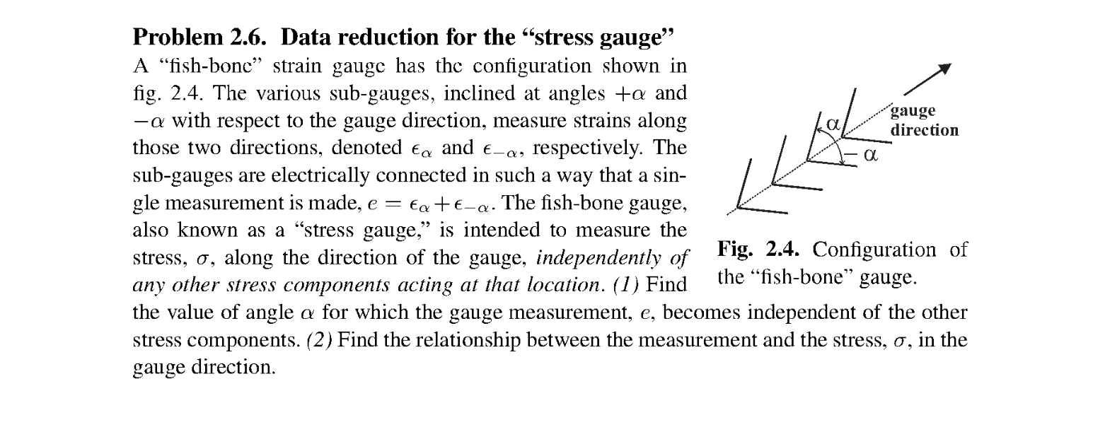 Solved Problem 2.6. ﻿Data reduction for the "stress gauge"A | Chegg.com