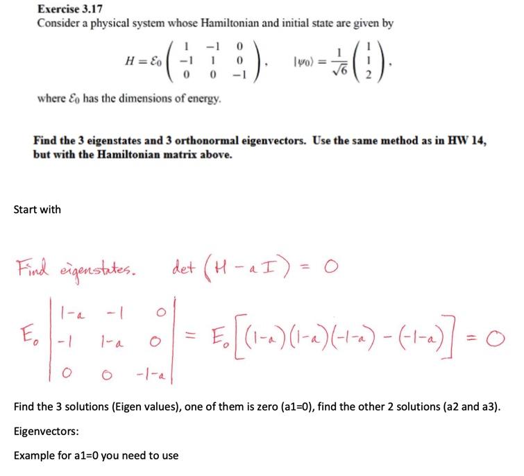 Solved Exercise 3.17 Consider a physical system whose | Chegg.com