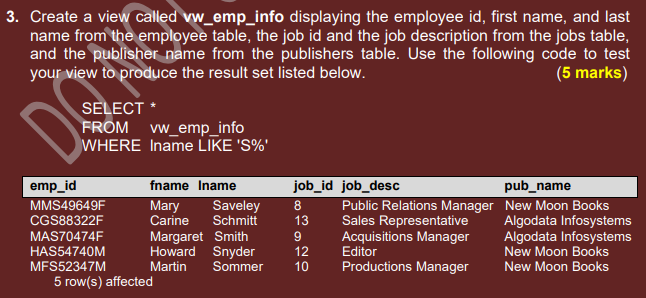 Solved Answer the following using the PUBS database in | Chegg.com