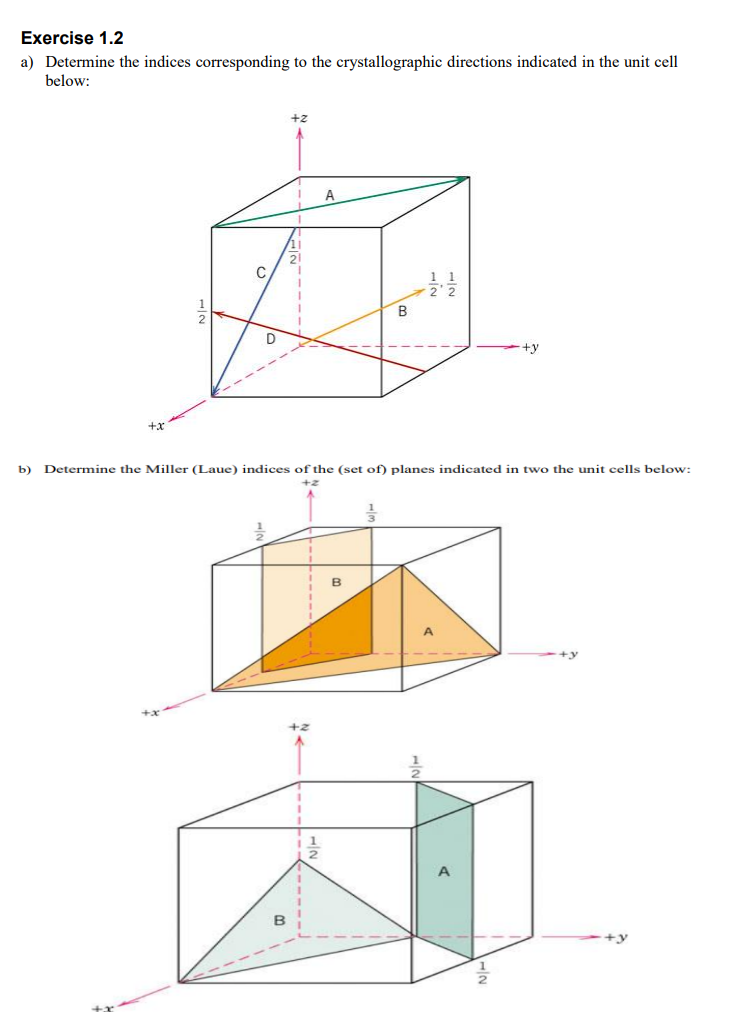 Solved Exercise 1.2 a) Determine the indices corresponding | Chegg.com