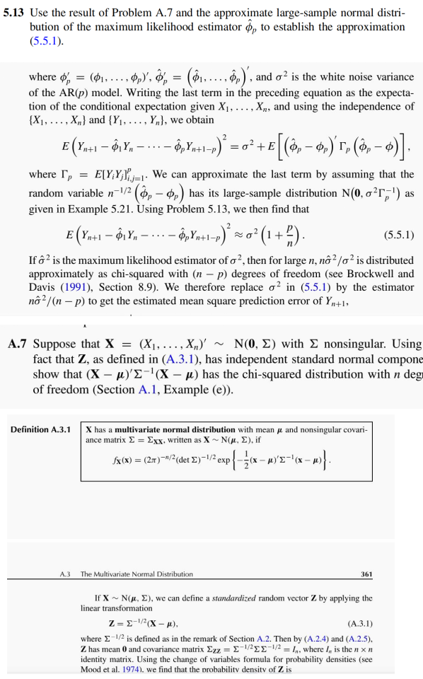 Solved 5.13 Use the result of Problem A.7 and the | Chegg.com