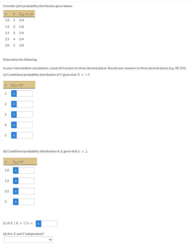 Solved Consider joint probability distribution given below. | Chegg.com