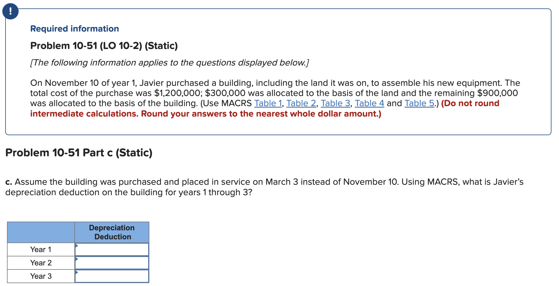Solved Problem 10-51 (LO 10-2) (Static) [The following | Chegg.com