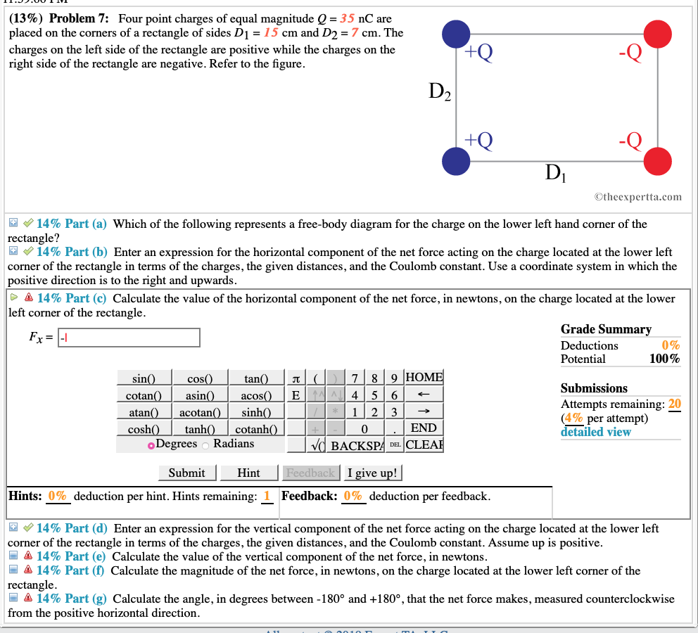 Solved Part (c)- calculate the value of the horizontal | Chegg.com