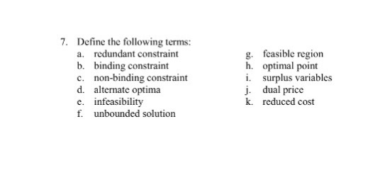 Solved 7. Define the following terms: a, redundant | Chegg.com