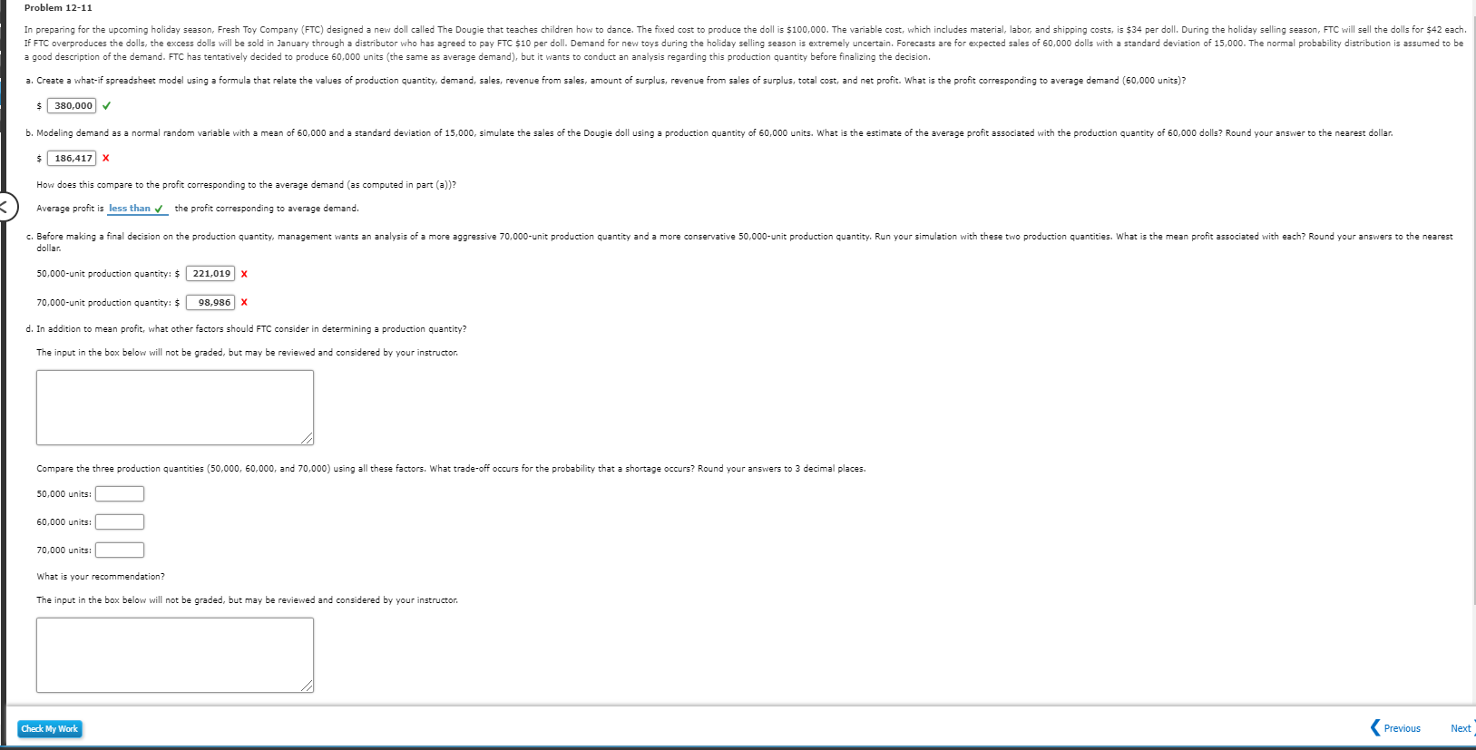 Solved Problem 12-11 In preparing for the upcoming holiday | Chegg.com
