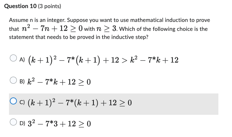 Solved Assume n is an integer. Suppose you want to use | Chegg.com