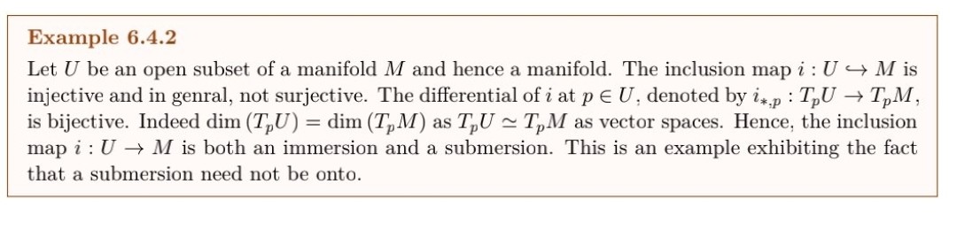 Solved Example 6.4 .2 Let U be an open subset of a manifold | Chegg.com